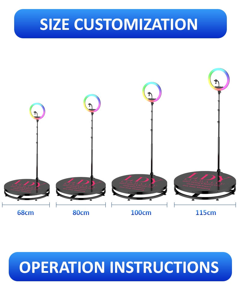 DHL 360 Photo Booth Automatic Spinning Camera Selfie 4 People 68-115cm ...